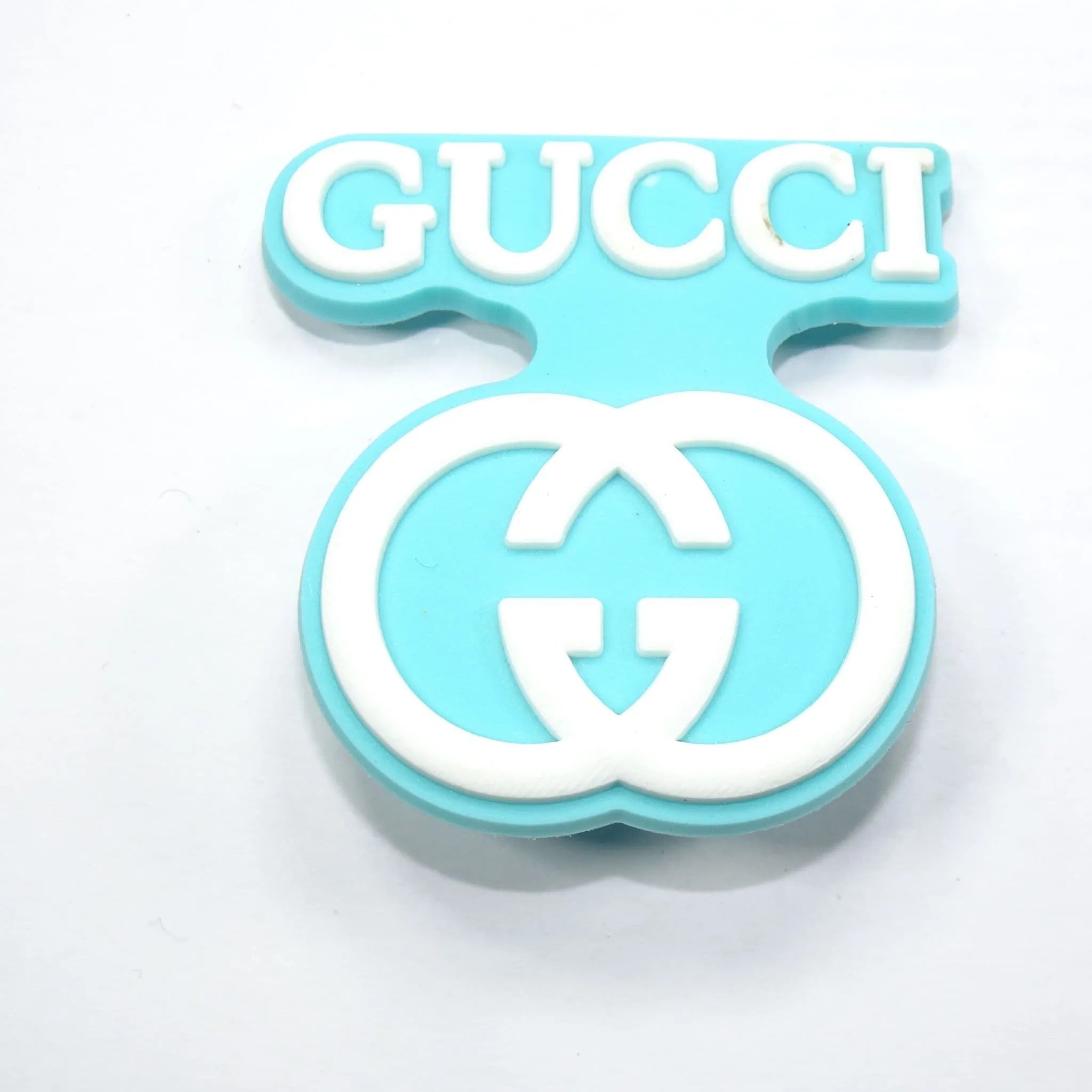 Gucci Stylised Badge Logo Aqua Shoe Charm – The Shoe Charm Shop