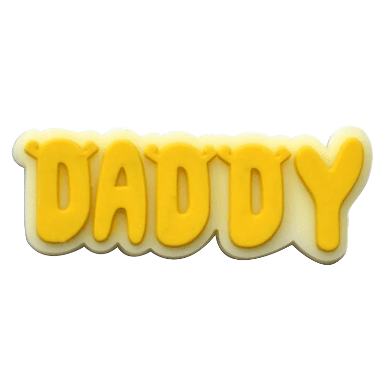 Daddy Yellow Badge Sign Logo Shoe Charm – The Shoe Charm Shop
